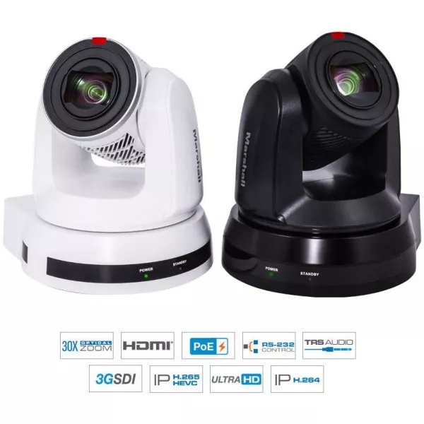 The Music People B2B - 30x UHD30 IP (HEVC) PTZ Camera - White - Marshall