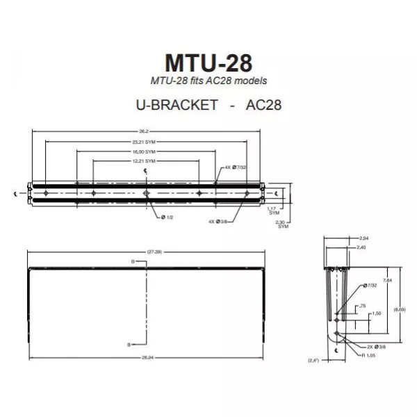 The Music People B2B - U Bracket for AC28/xx Two Way Loudspeaker - JBL